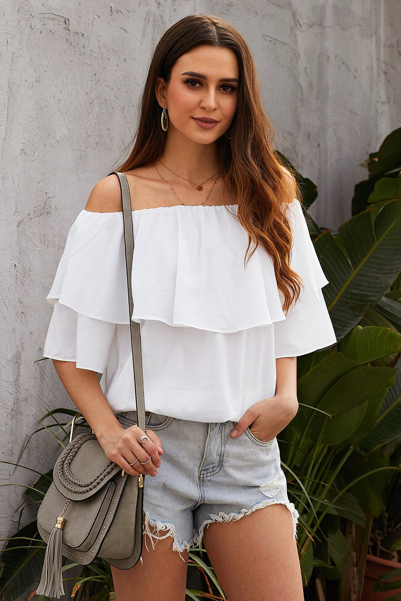 Off Shoulder Frilled Top – La Boutique Dacula