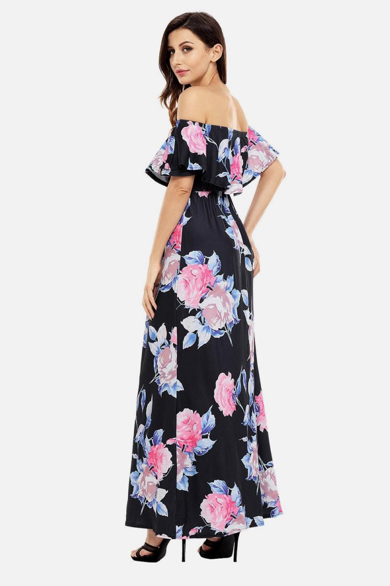 Floral Off Shoulder Maxi Dress – La Boutique Dacula