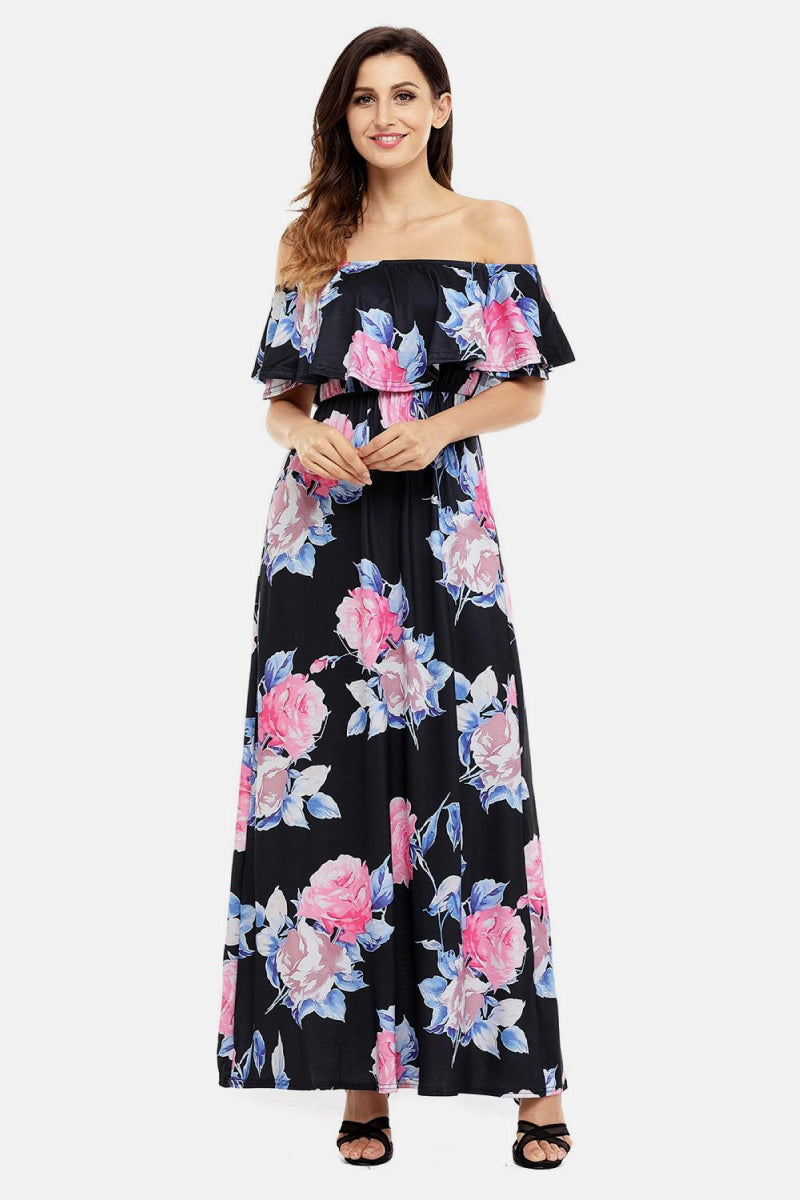 Floral Off Shoulder Maxi Dress – La Boutique Dacula