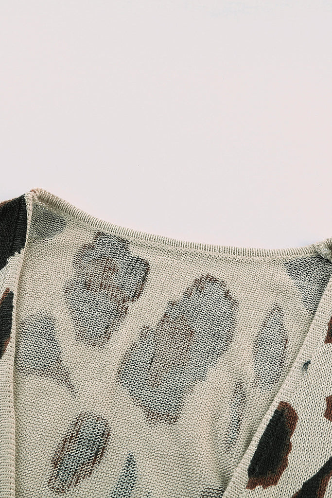 Leopard Bell Sleeve Open Front Knit Cardigan – La Boutique Dacula