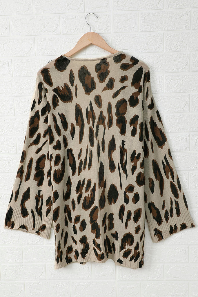 Leopard Bell Sleeve Open Front Knit Cardigan – La Boutique Dacula