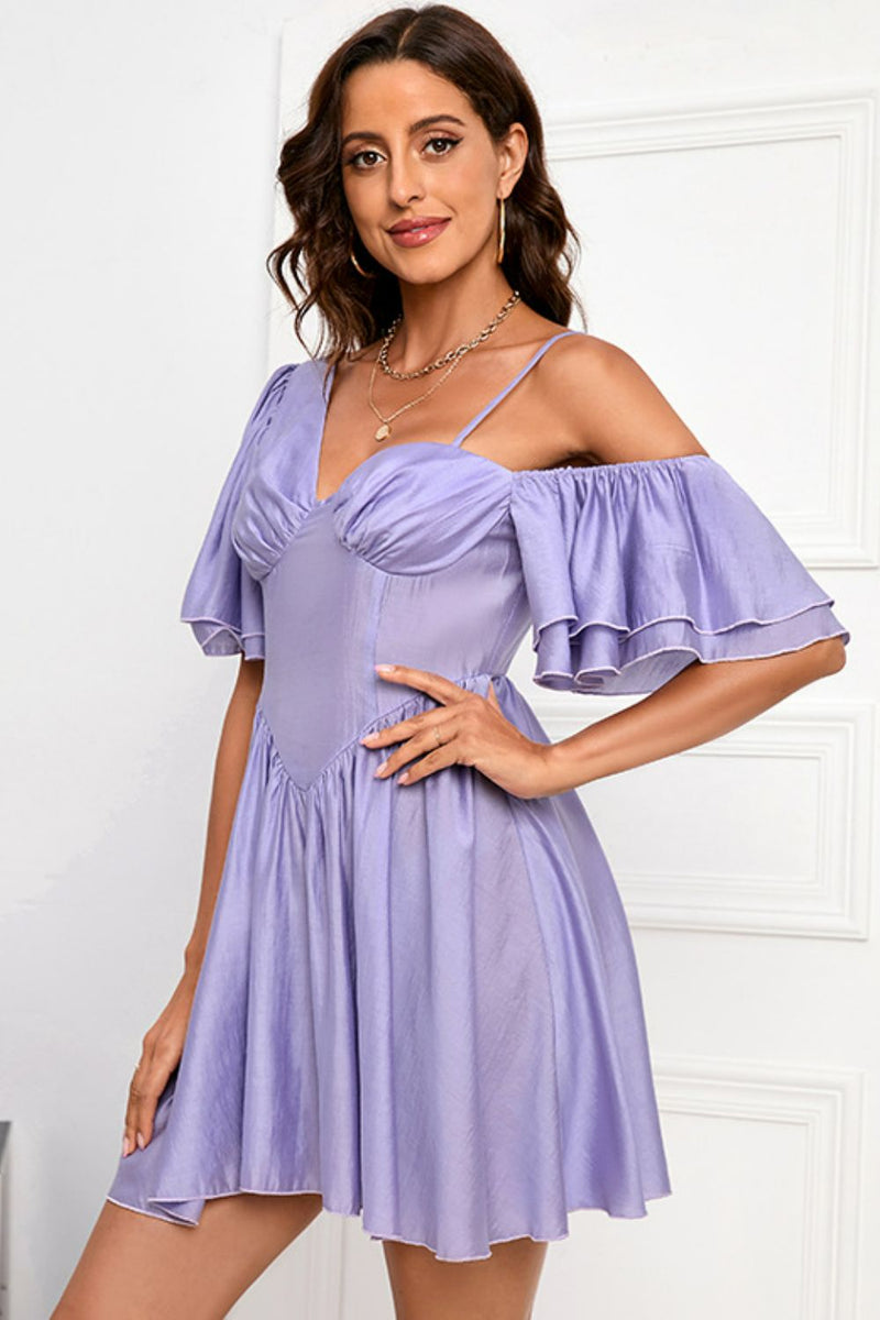 Gathered Detail Zip-Back Mini Dress – La Boutique Dacula