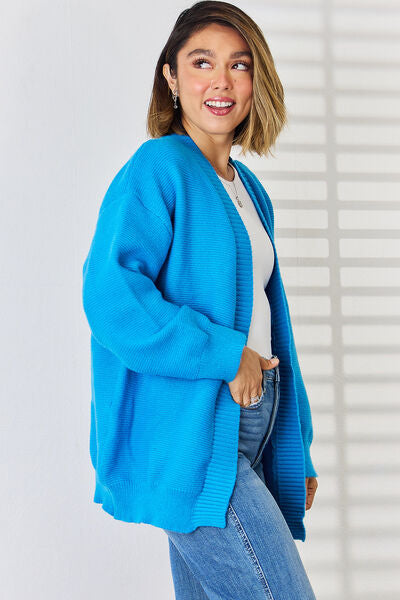 Open Front Dropped Shoulder Cardigan – La Boutique Dacula